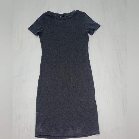 Zara | Dresses | Dark Grey Zara Body Con Dress | Poshmark